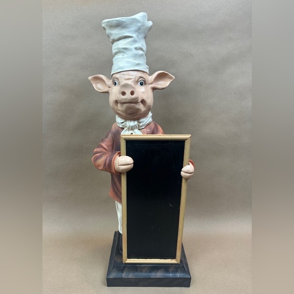 Source Unknown | Kitchen | Large Vintage French Pig Chef Chalkboard ...